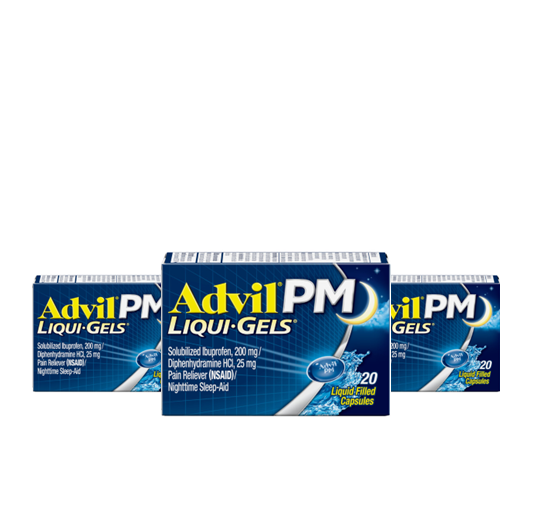 ADVIL PM Liqui-Gels Pain Reliever and Nighttime Sleep Aid (BB 1/24 ...