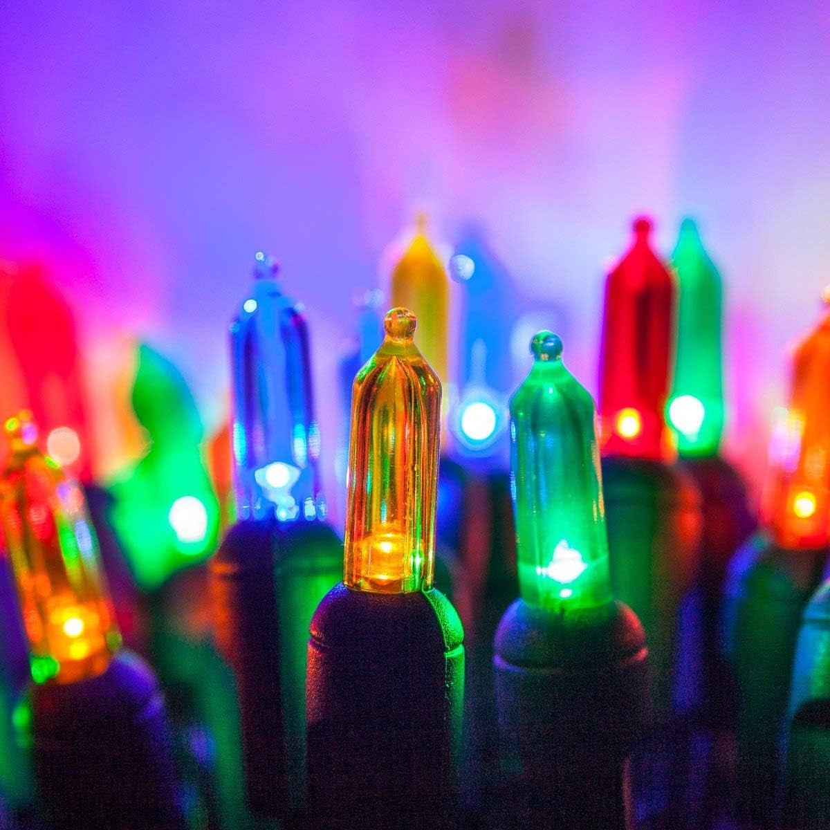 50 T5 Christmas Tree Lights Multicolor, 25.5' LED Multicolor Mini Ligh ...